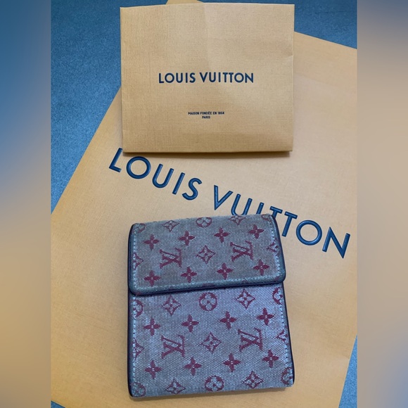 Louis Vuitton | Bags | Louie Vuitton Mini Lin Wallet Pink And Burgundy ...
